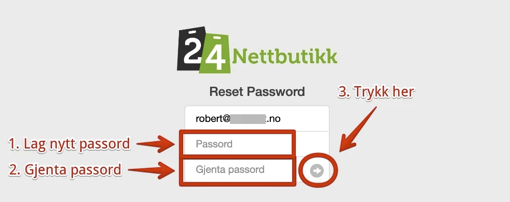 Innlogging i nettbutikken din